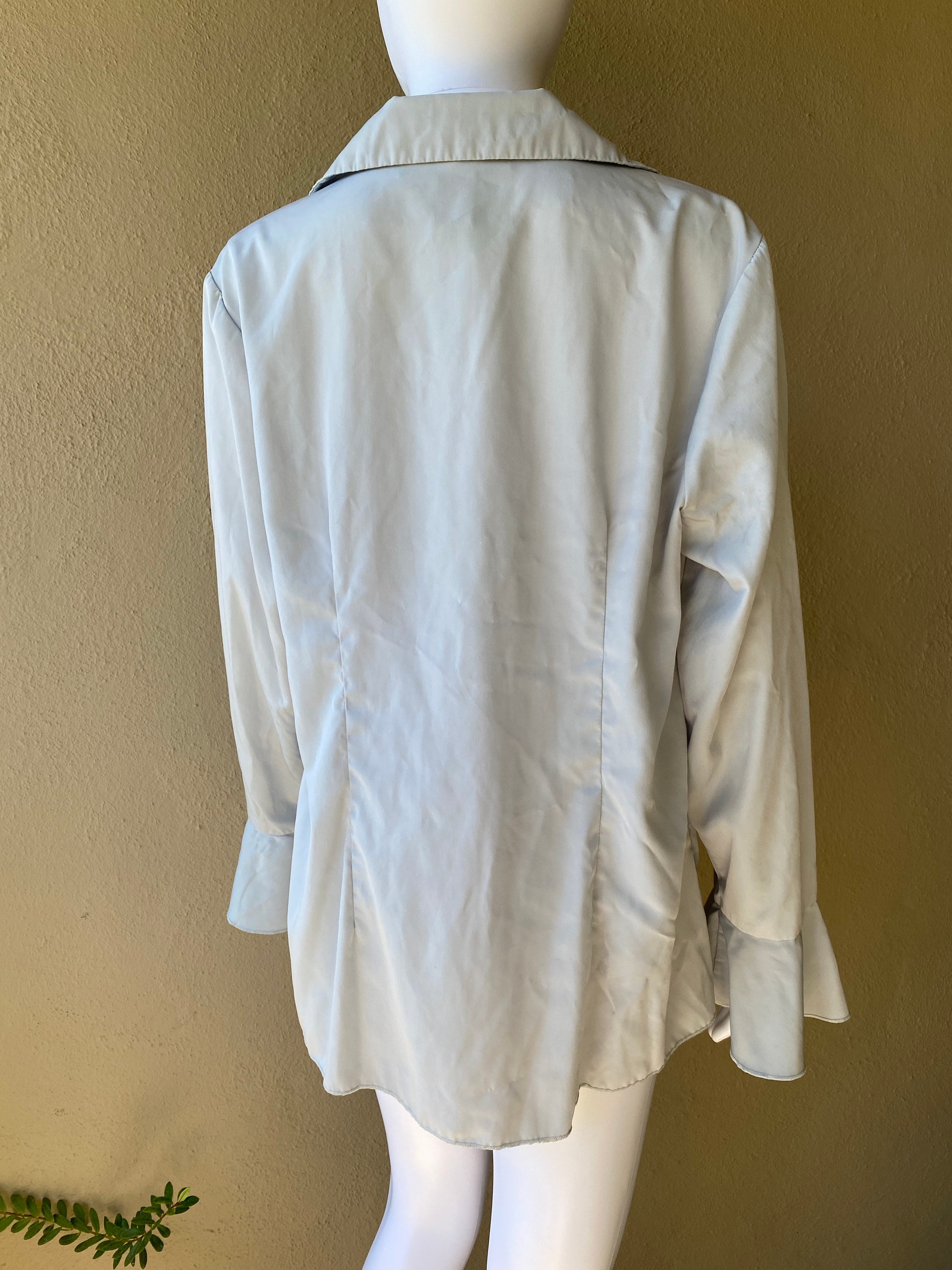 Grey Ruffle Blouse - Etsy