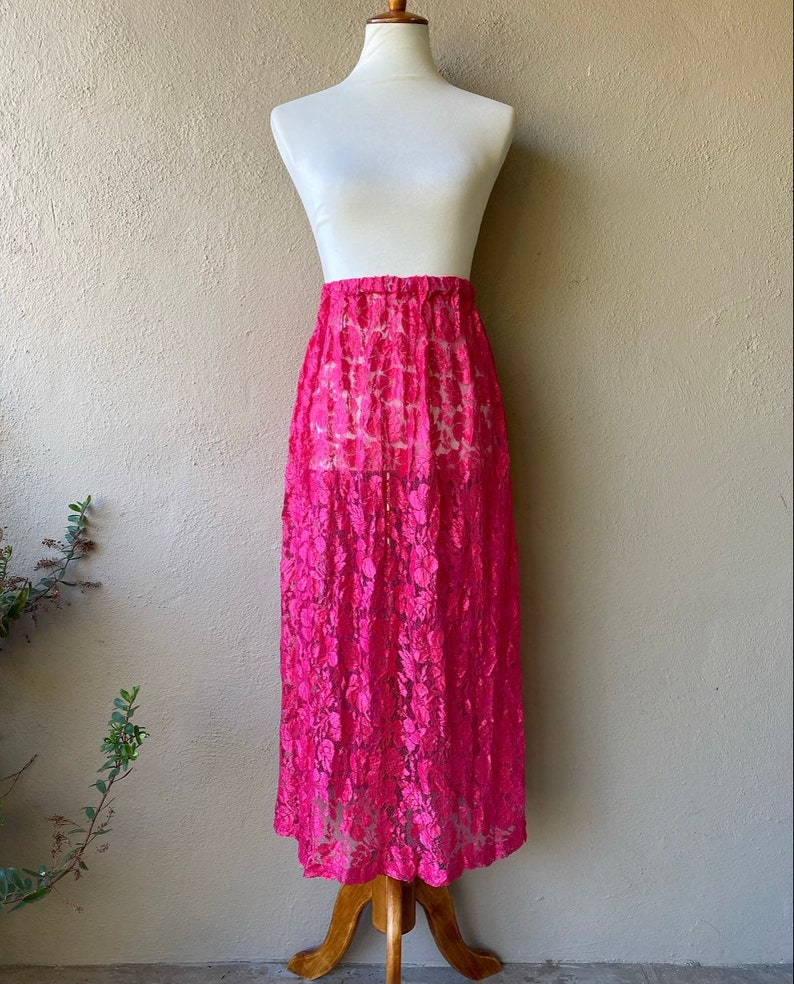 Pink Lace Skirt - Etsy