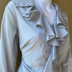 Grey Ruffle Blouse - Etsy