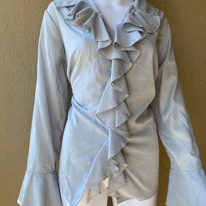 Grey Ruffle Blouse - Etsy