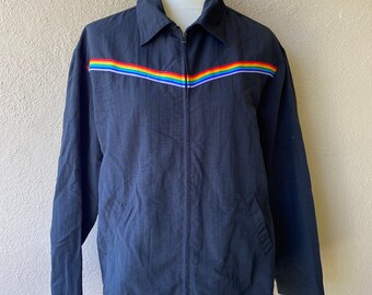 Rainbow Flag Jacket Trendy Retro Style Black Rainbow Stripe - Etsy
