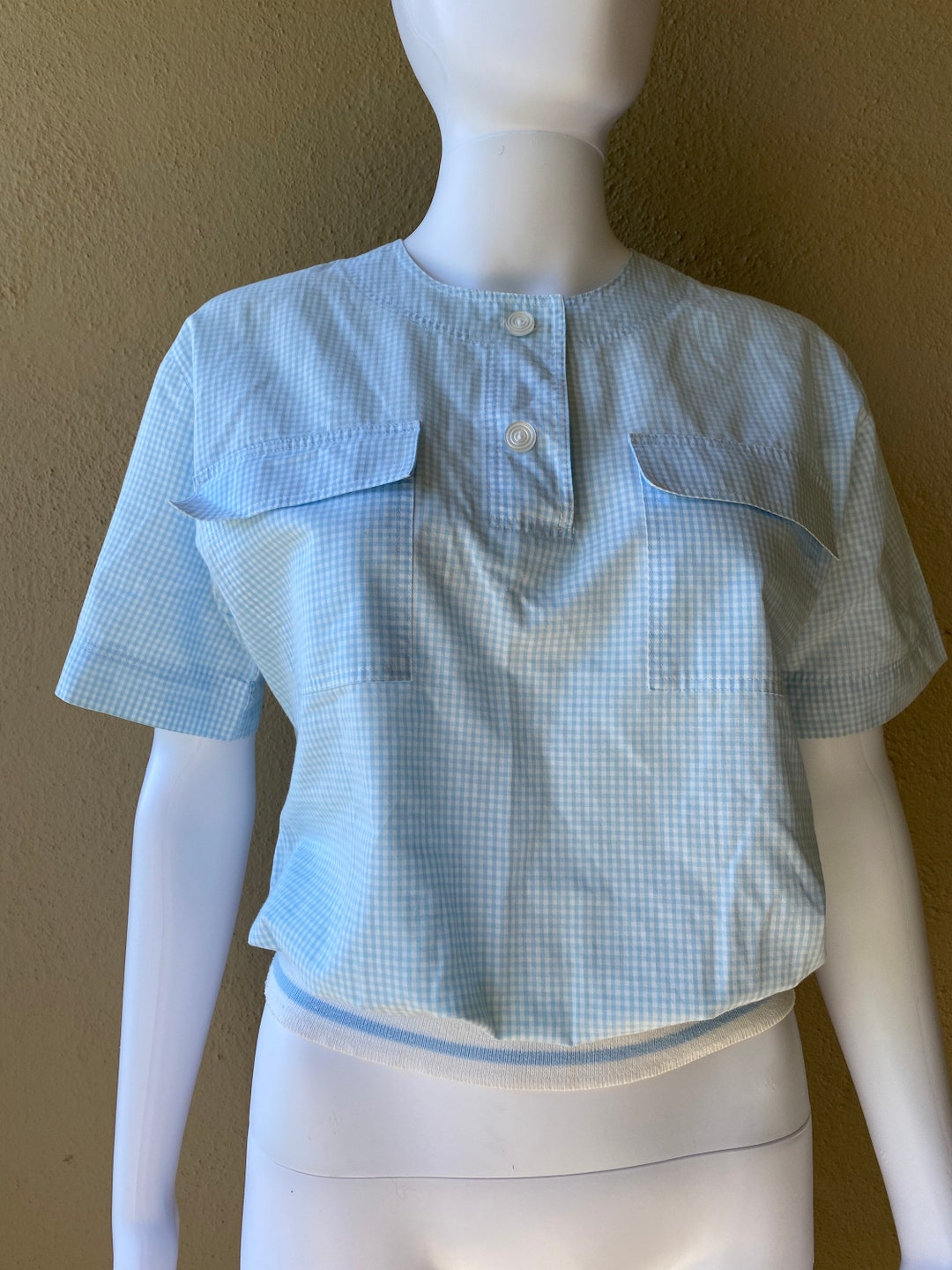 Checkers Blue Top - Etsy