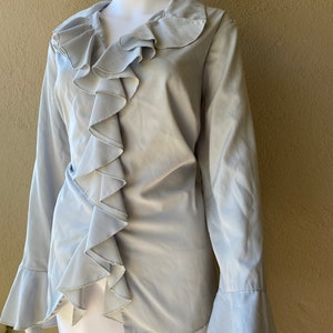 Grey Ruffle Blouse - Etsy