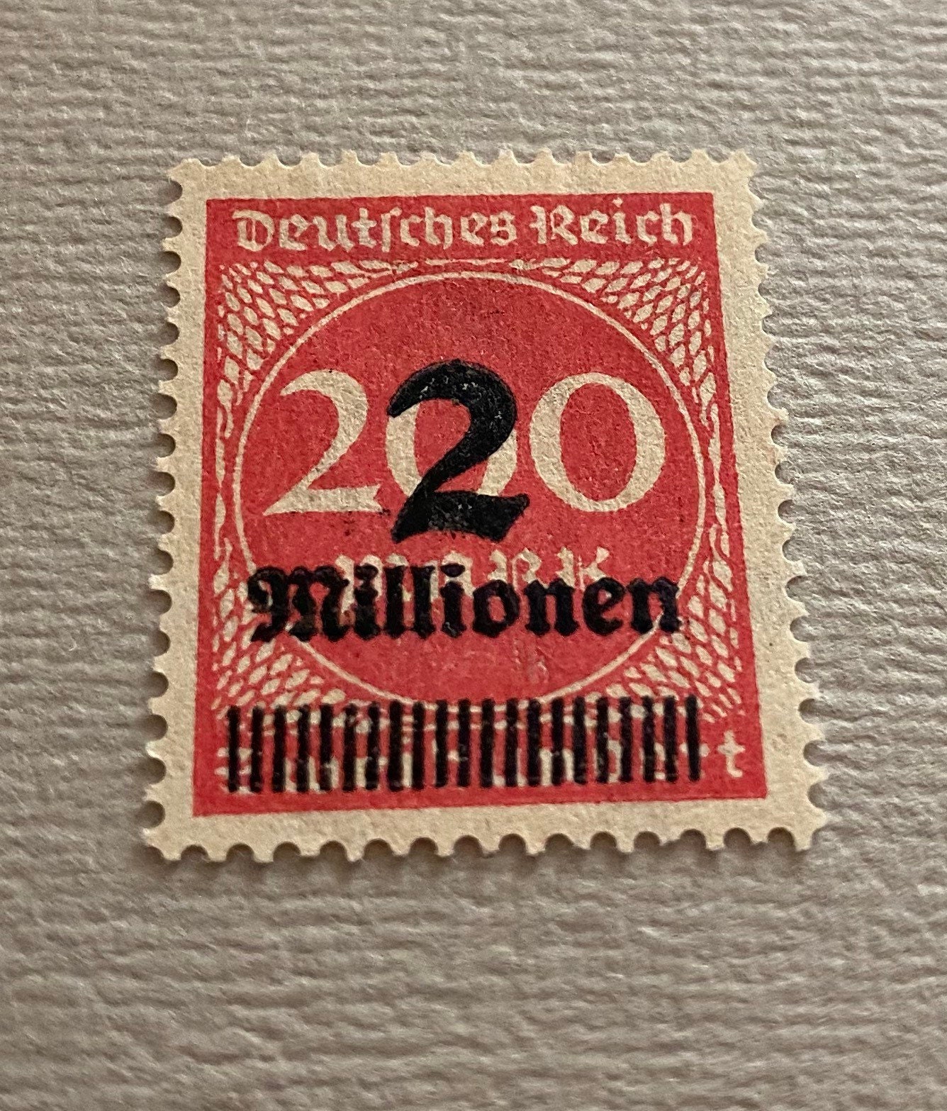 1923 Weimar Republic German Empire Overprint Stamp 2 Million on 200 ...