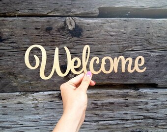 Wooden welcome sign | Etsy