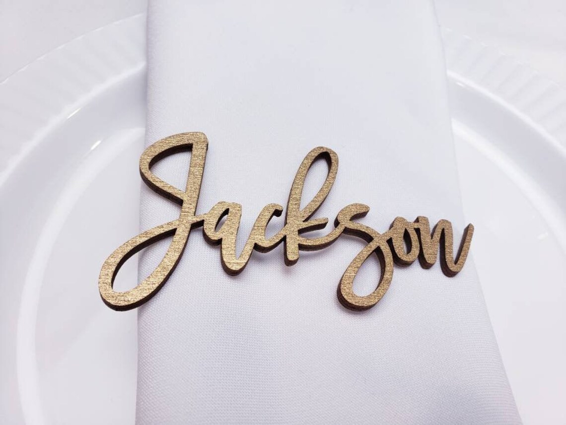 Fancy Wooden Plate Names Seating Labels Name Tags for | Etsy