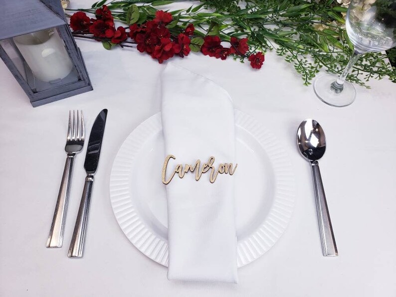 Fancy Wooden Plate Names Seating Labels Name Tags for - Etsy