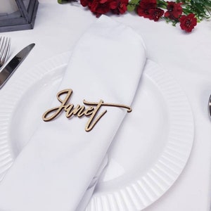 Fancy Wooden Plate Names Seating Labels Name Tags for - Etsy