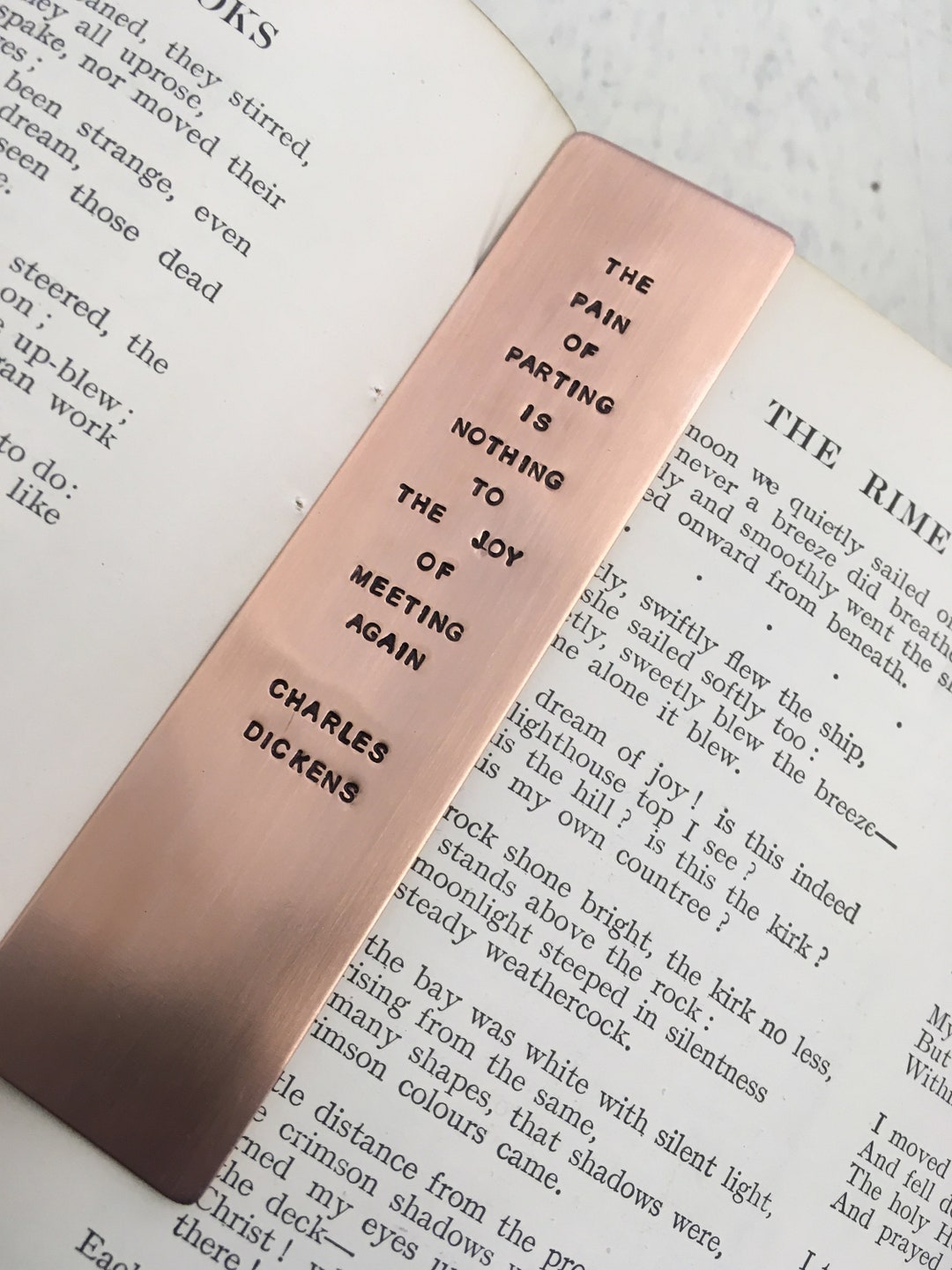 Hand Struck Copper Bookmark: Charles Dickens Quote - Etsy
