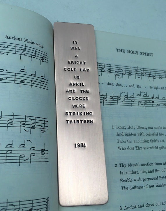 1984 George Orwell Quote on a Hand Struck Copper Bookmark | Etsy