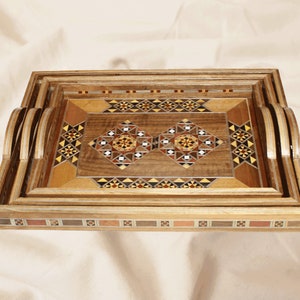 Rectangular Tray Vintage Wood and Shell Inlayhandmade Square - Etsy