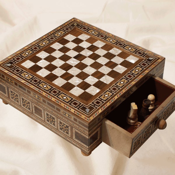 Wooden Chess Set With Drawers - Etsy