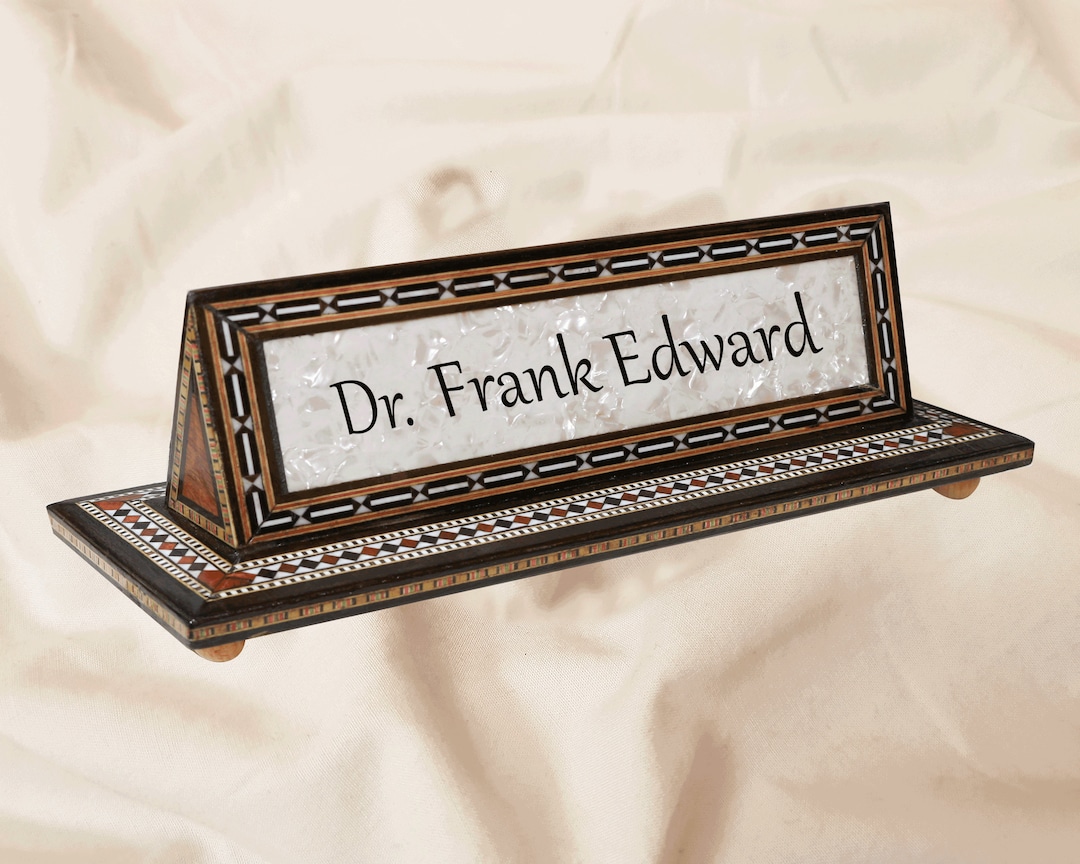 Double Sided Desk Name Plate, Office Desk Accessories, Name Plate ...