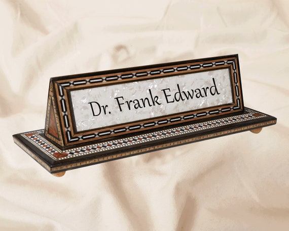Double Sided Desk Name Plate Office Desk Accessories Name - Etsy