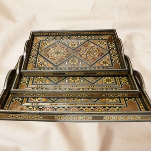 Rectangular Tray Vintage Wood and Shell Inlayhandmade Square - Etsy