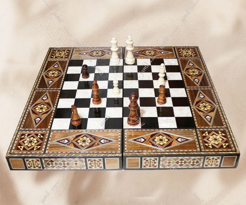 Chess and Backgammon Board Set Included 20 Chess and - Etsy