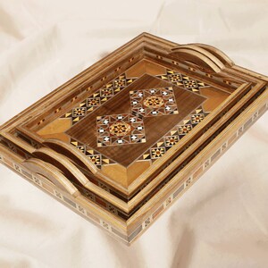 Rectangular Tray Vintage Wood and Shell Inlayhandmade Square - Etsy