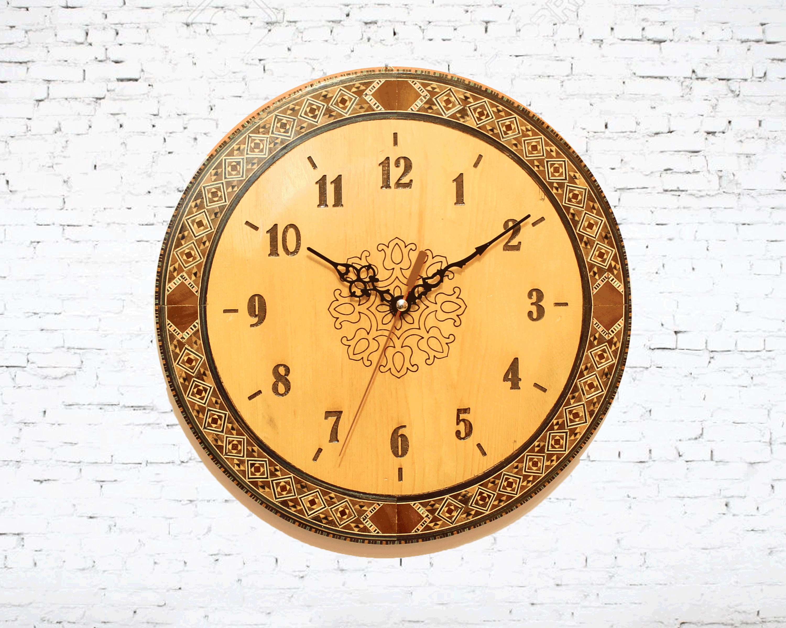 Engraved Clock, Wall Clock, Watch, Engraved Wooden Clock, Handmade ...
