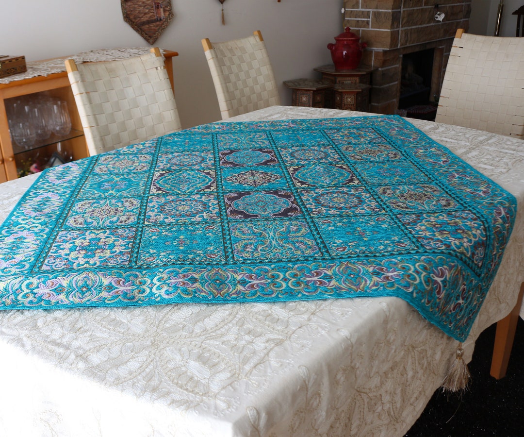 Luxury Brocade Fabric Table Cover Tablecloth 39" X 39" , Fabric, Table ...