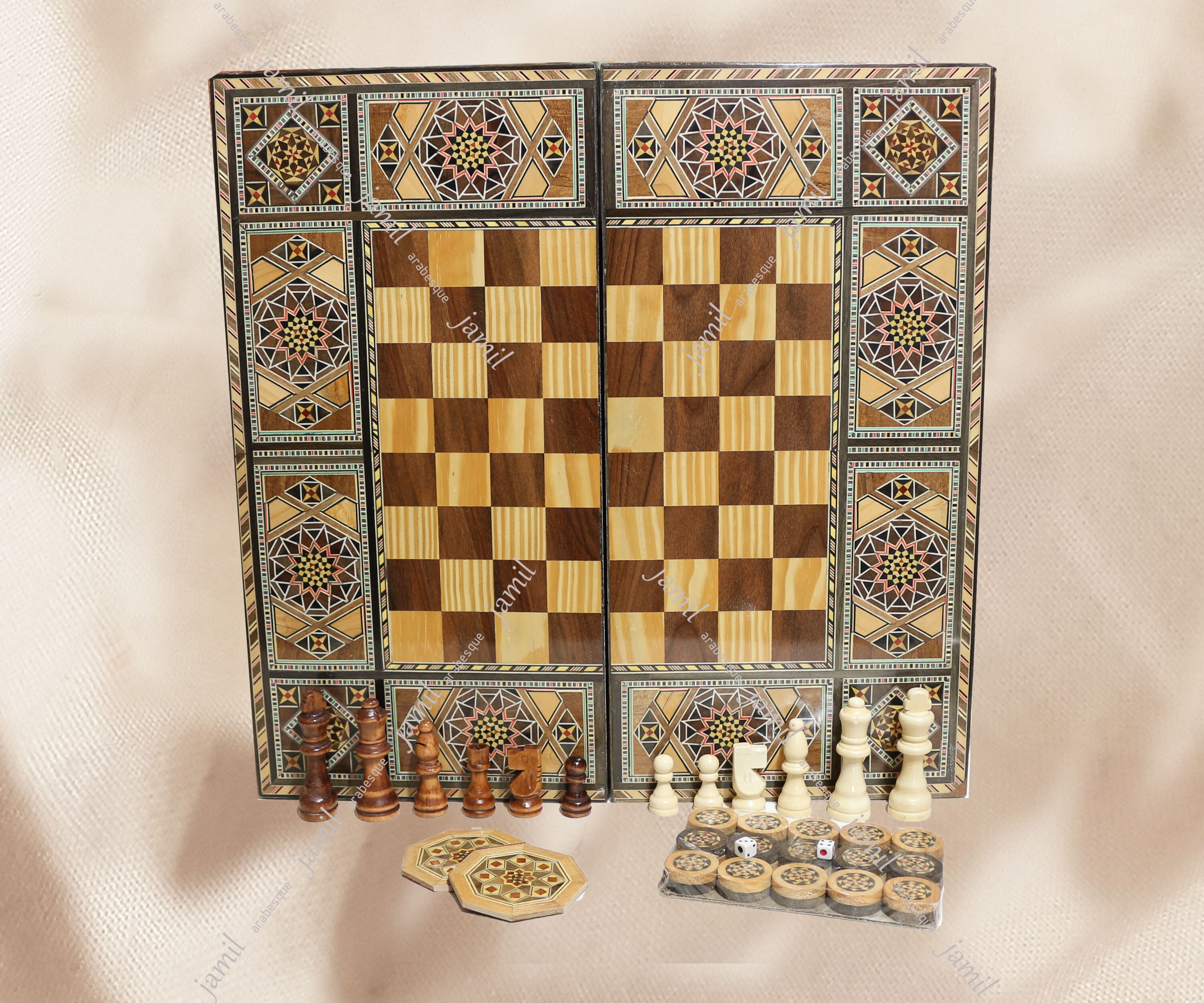 HQ, Chess and Backgammon Board Set, Included ( 20" Chess and Backgammon ...