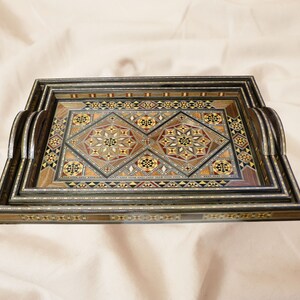 Rectangular Tray Vintage Wood and Shell Inlayhandmade Square - Etsy