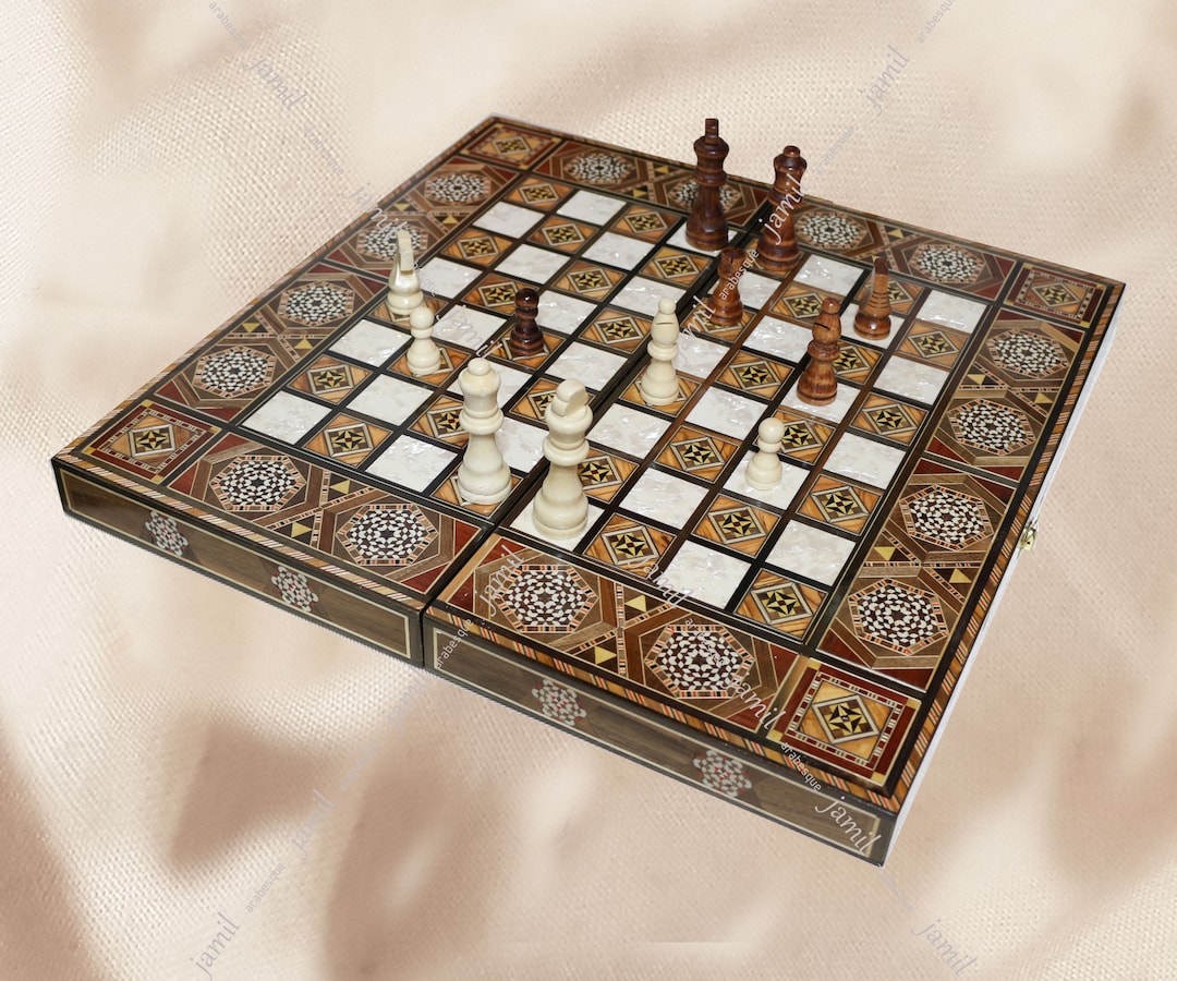 Large 20 Chess and Backgammon Board Set, Included 20 Chess and ...