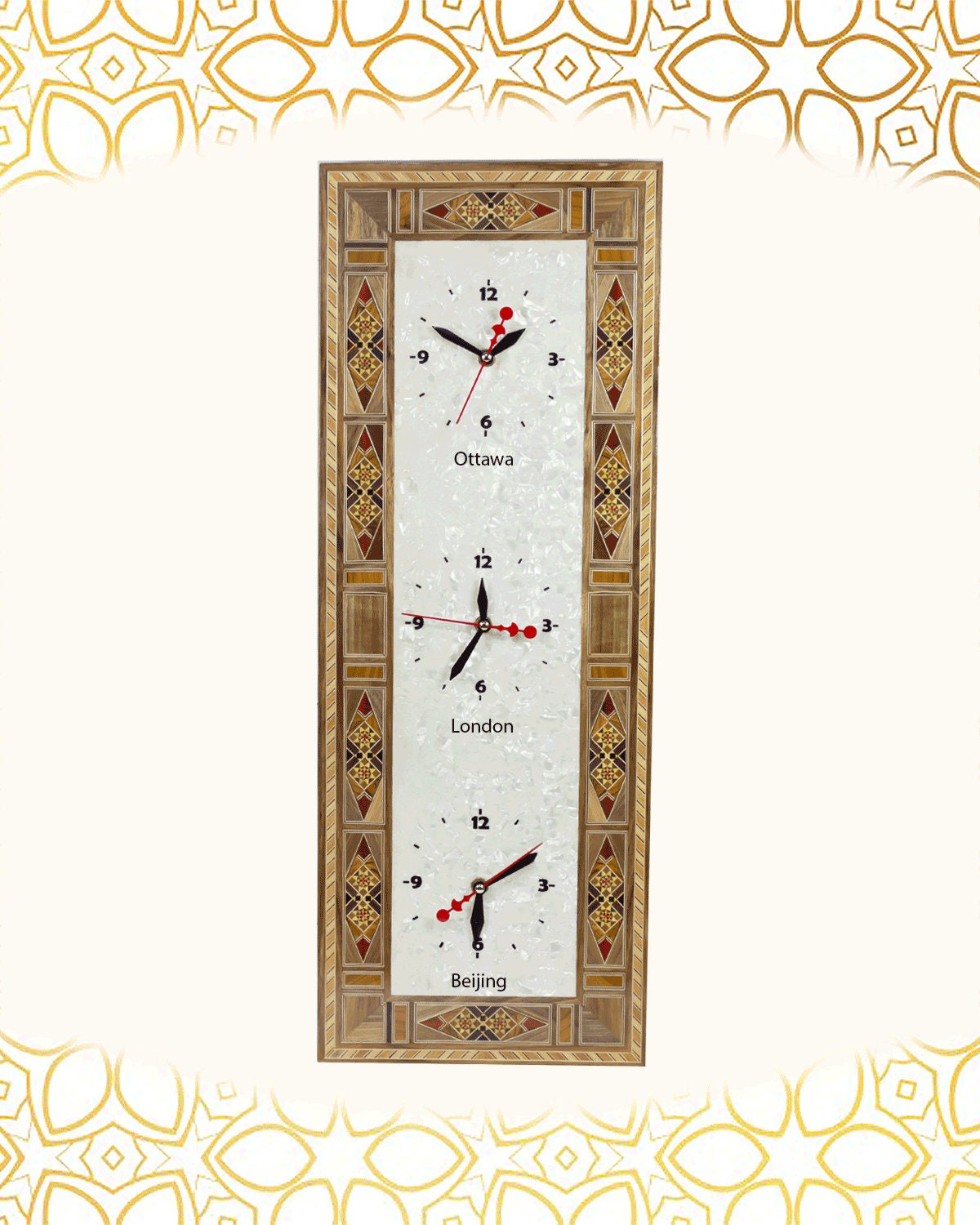 Wholesale Three Time Zones Wall Clock Add Your Business | Etsy