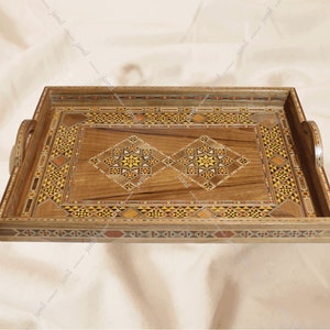 Rectangular Tray Vintage Wood and Shell Inlayhandmade Square - Etsy