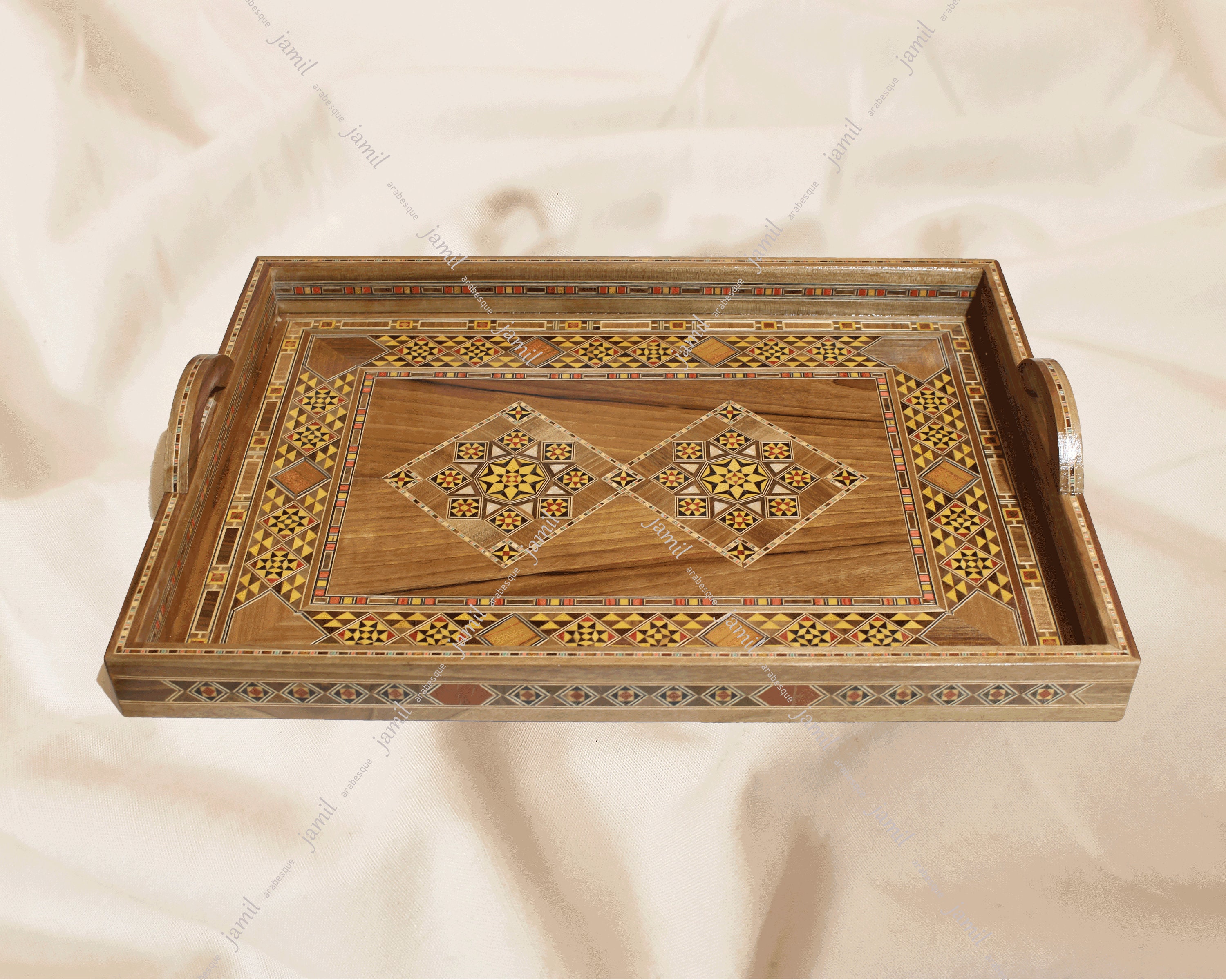 Rectangular Tray Vintage Wood and Shell Inlayhandmade Square - Etsy