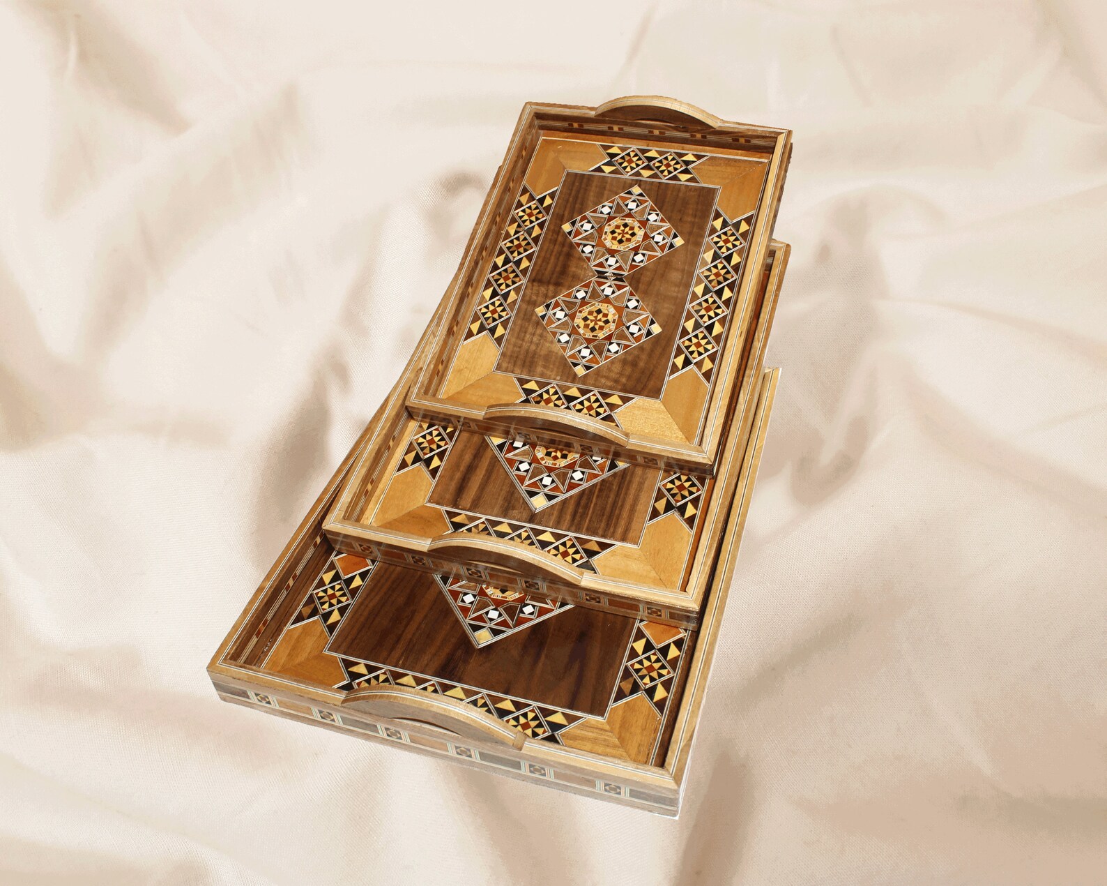 Rectangular Tray Vintage Wood and Shell Inlayhandmade Square - Etsy