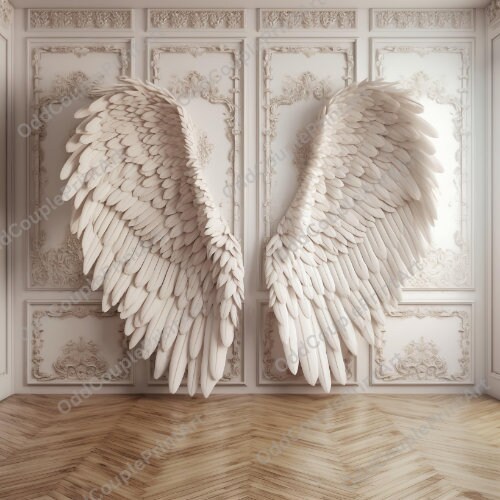 12 X Digital Backdrop Overlays White Angel Wings Digital - Etsy