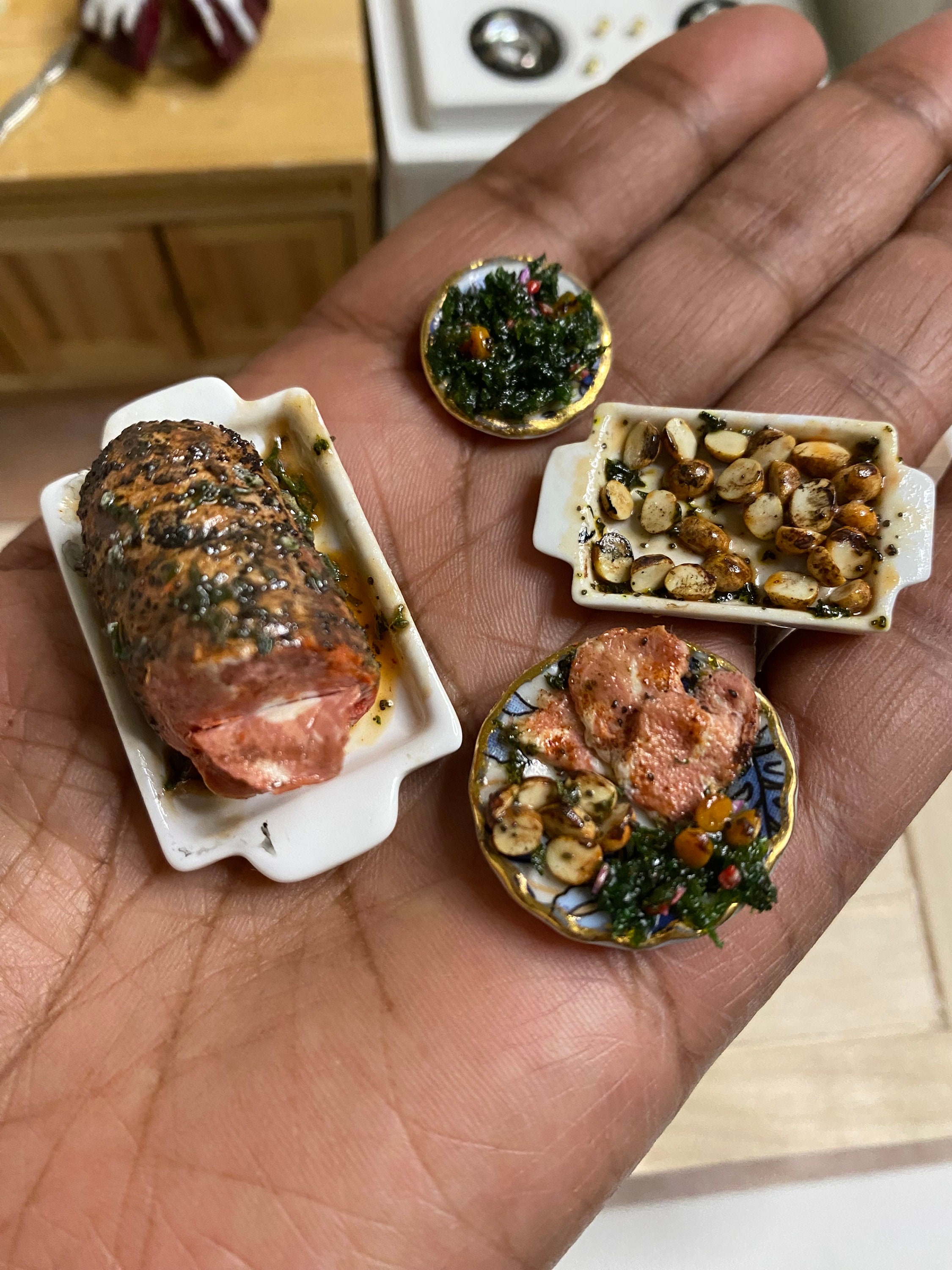 Made to Order Roast Miniature Meal Meat Starch Veggies - Etsy