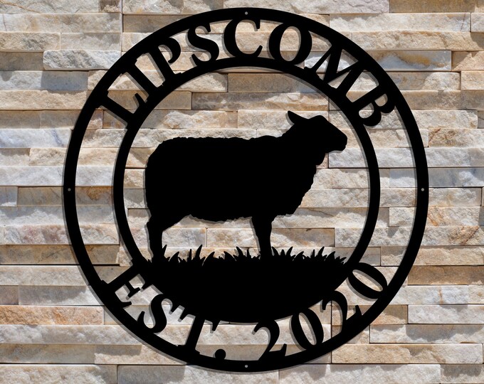 Sheep Metal Sign, Custom Sheep and Lamb, Farmer Sign, Personalized ...