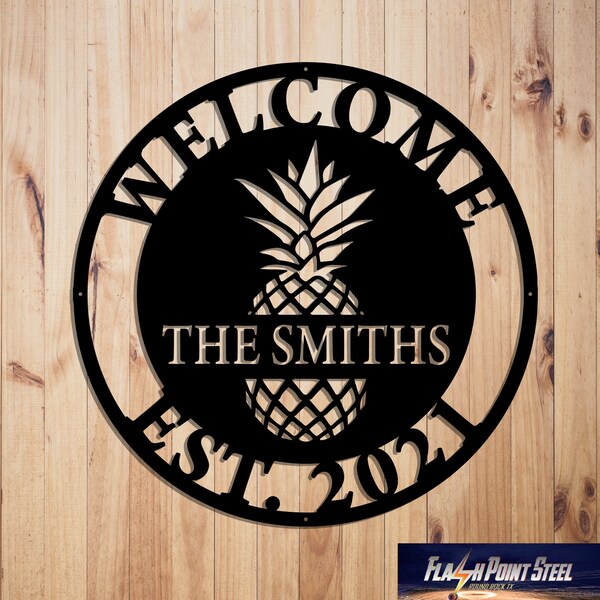 Pineapple Personalized Welcome Sign - Etsy