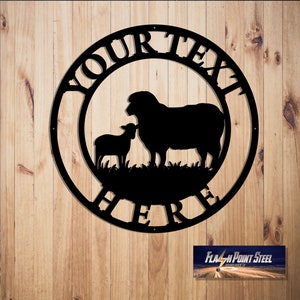 Sheep Metal Sign, Custom Sheep and Lamb, Farmer Sign, Personalized ...