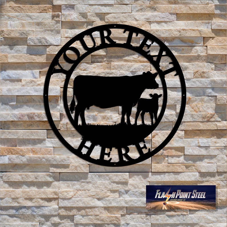 Cattle Metal Sign Custom Cow/Calf Farmer sign Personalized | Etsy
