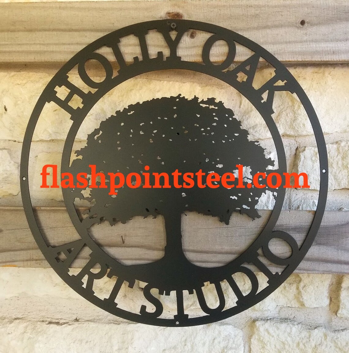 Personalized sign Oak tree sign Family name sign steel | Etsy