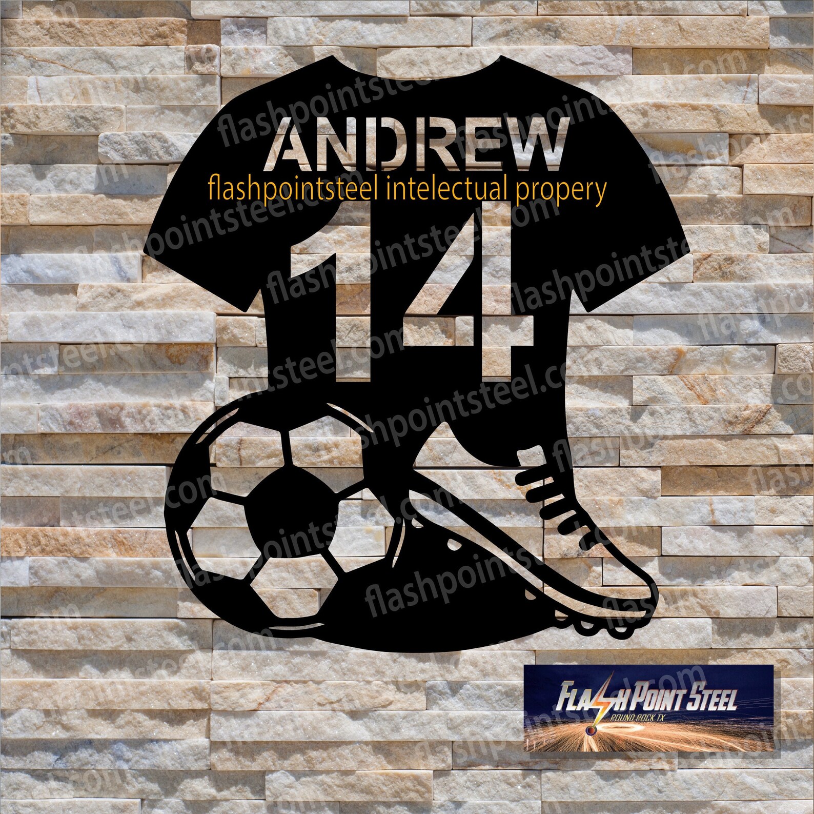 Custom Football Soccer Sign Number Metal Wall Art - Etsy