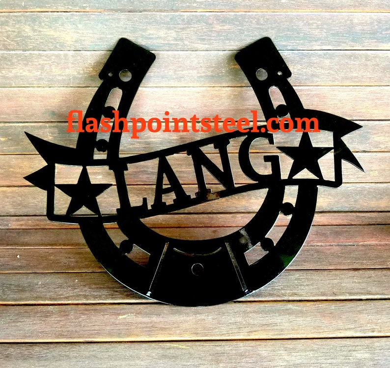 Personalized Horseshoe Sign Family Metal Sign Ranch Sign | Etsy