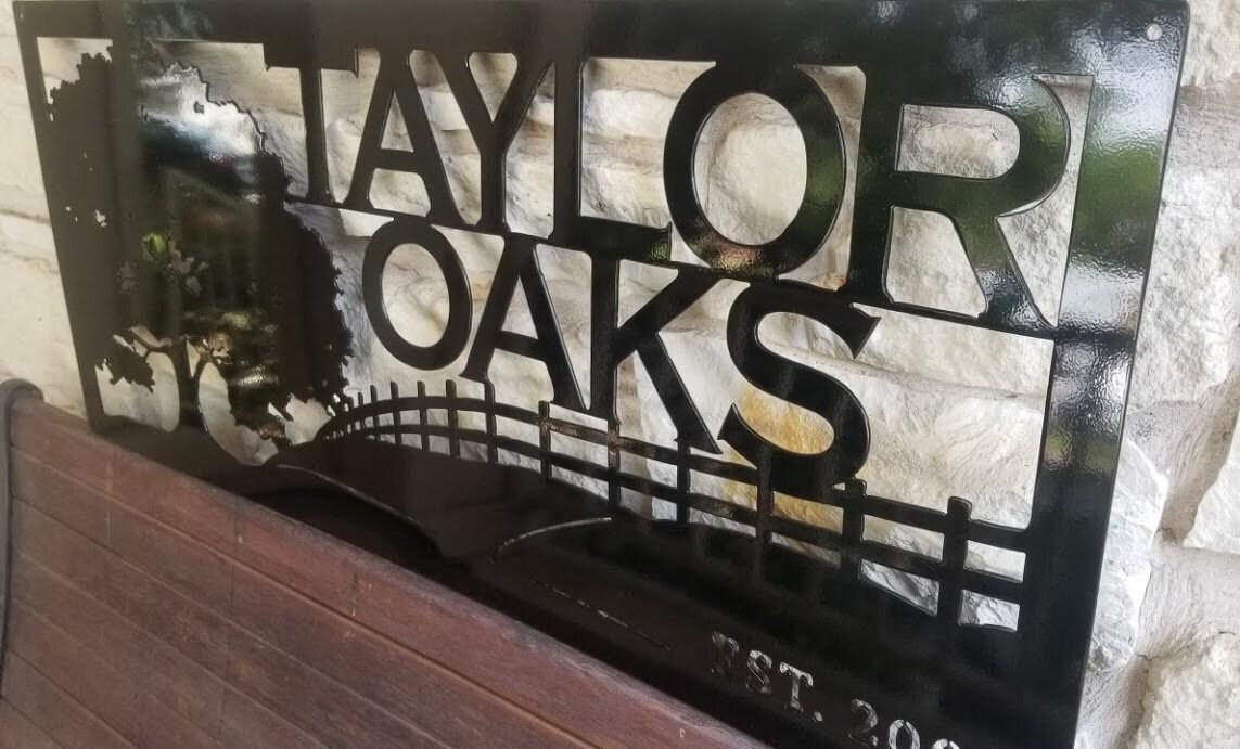 Oak Tree Sign Ranch Land Sign Family Name Sign Steel Sign | Etsy