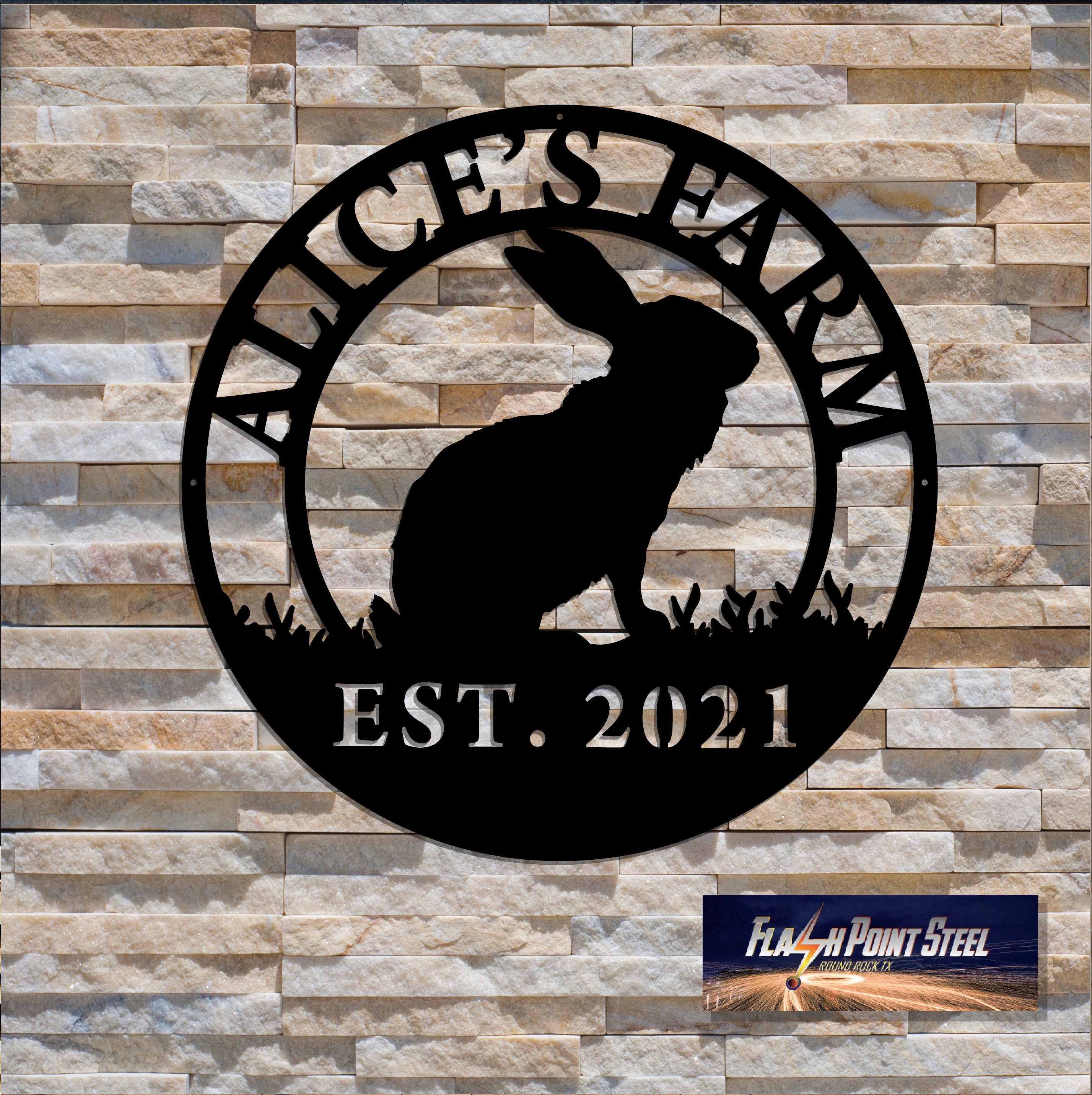Rabbit Sign Rabbit Farm Custom Family Name Steel Art Ranch - Etsy
