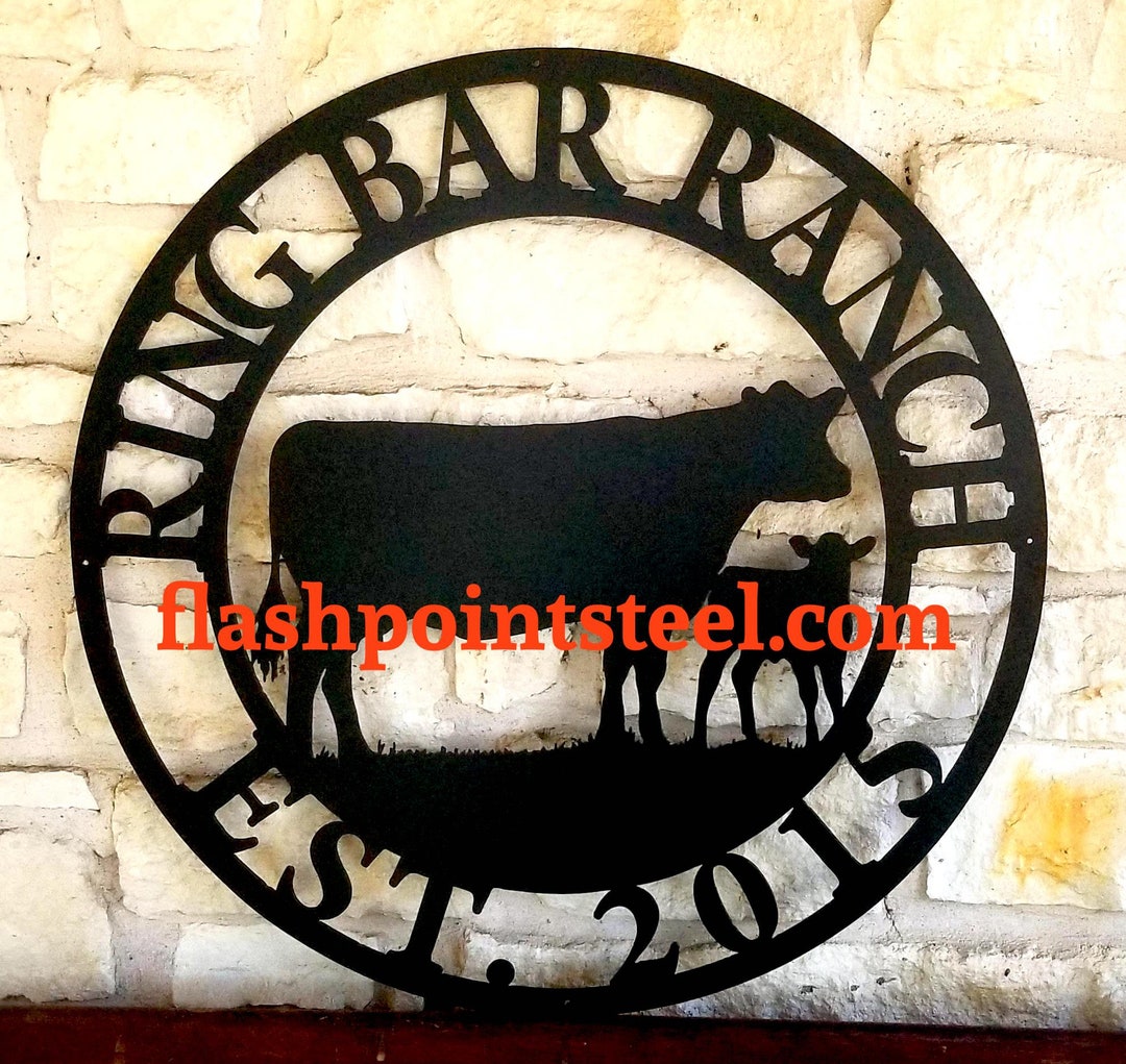 Cattle Metal Sign, Custom Cow/calf, Farmer Sign, Personalized ...