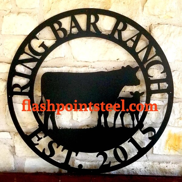 Steel Cattle Farm Signs - Etsy