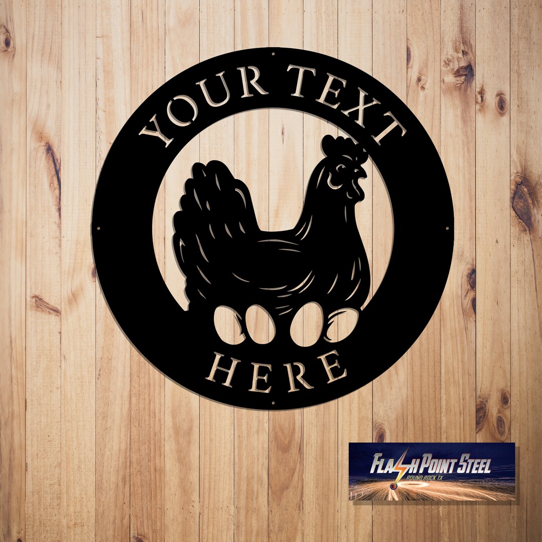 Chicken Fresh Eggs Metal Sign, Chicken Nest, Custom, Farmer Sign ...