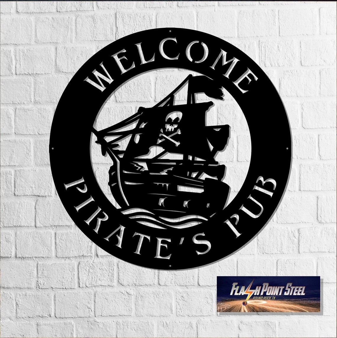 Pirate ship sign Metal art Personalized sign Wall art | Etsy