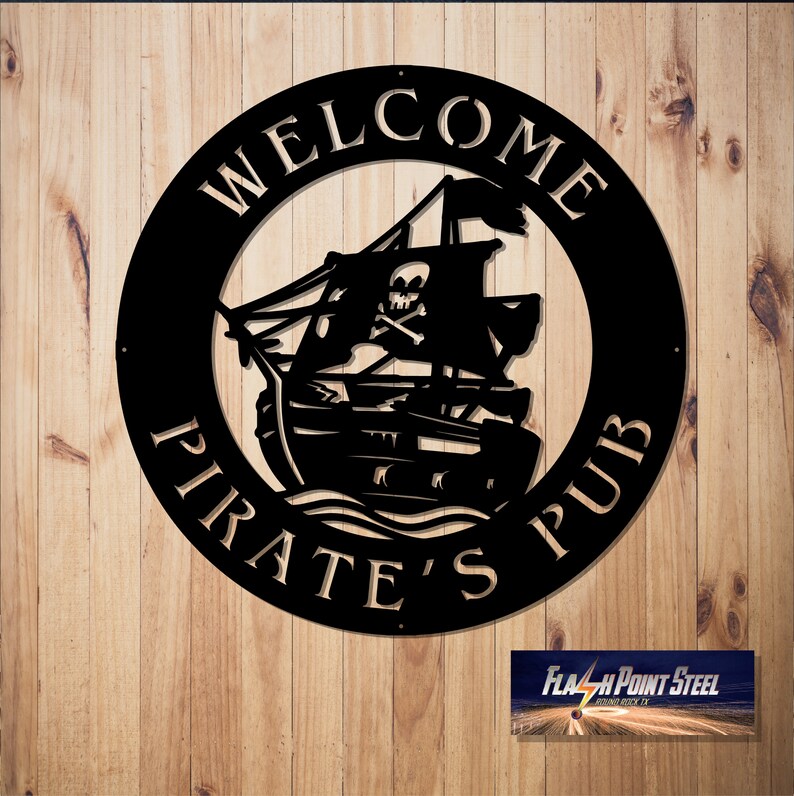 Pirate Ship Sign Metal Art Personalized Sign Wall Art - Etsy