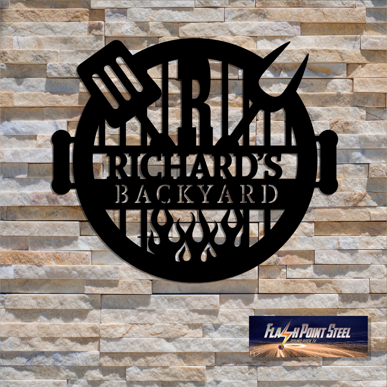 BBQ Party Metal Sign Flame Grill Grillers Sign Dads Gift - Etsy