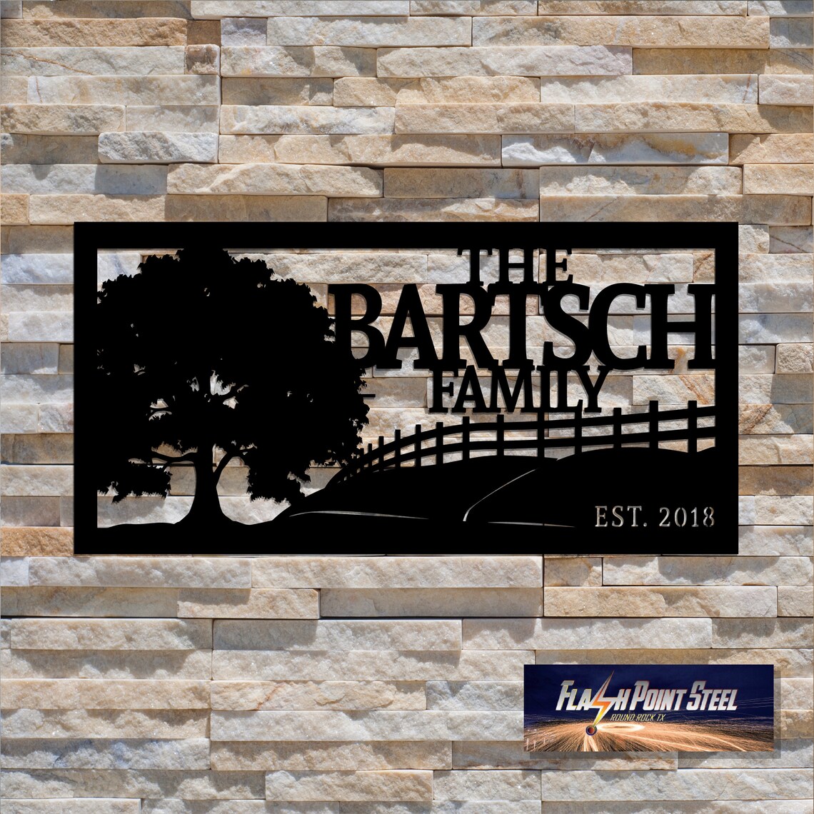 Oak Tree Sign Ranch Land Sign Family Name Sign Steel Sign - Etsy