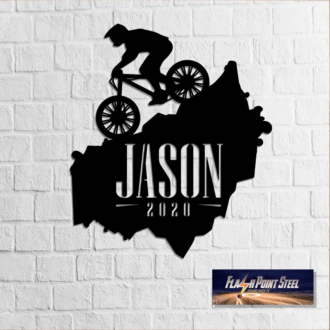 Mountain Bike Sign, Bike Racing, Mtb Sign, Metal Wall Art, Personalized ...