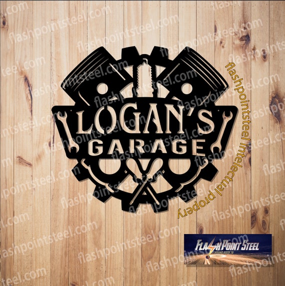 Garage Sign Personalize Mechanic Shop Hot Rod Garage Entrance - Etsy